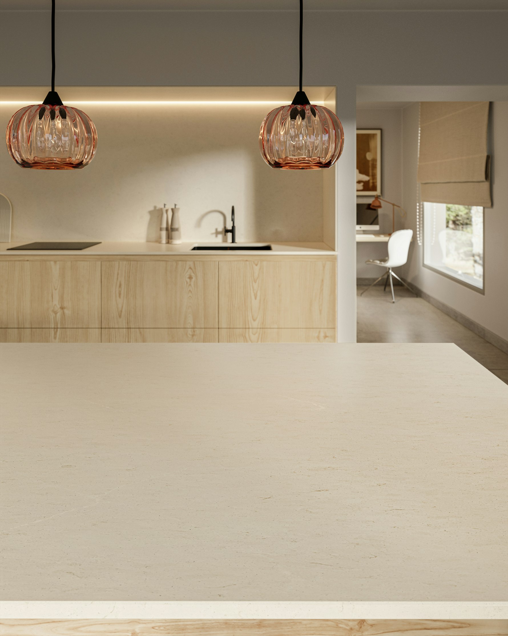 Plan de travail Quartz Beige | Linen Cream – Küchen Art : cuisines ...